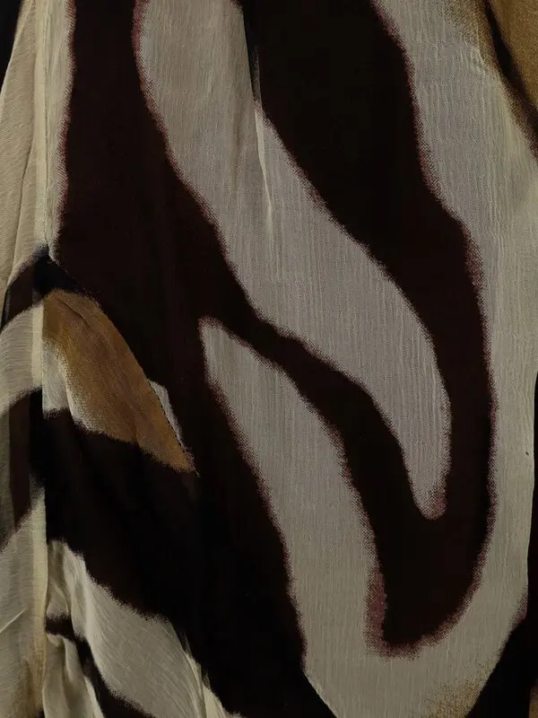 MES DEMOISELLES Susu Viscose Zebra Print Maxi Skirt - Beige