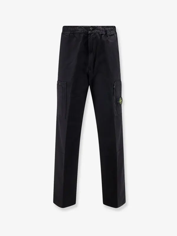 Stone Island Organic Cotton Trousers - Black