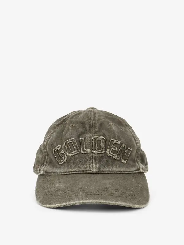 GOLDEN GOOSE Decostructed Washed Cotton Baseball Cap - Green