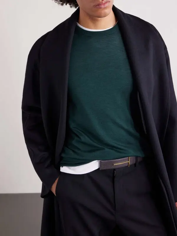 TOM FORD Slim-fit Cashmere And Silk-blend Sweater - Green