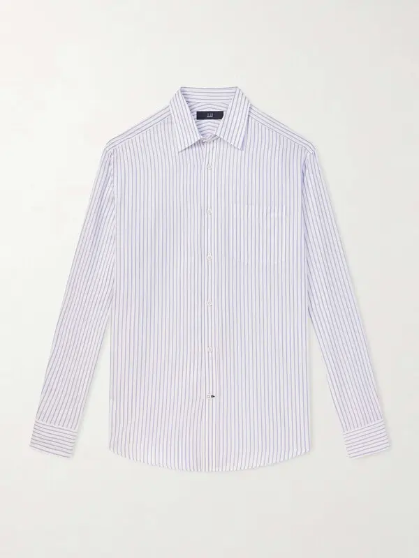 Dunhill Striped Cotton Shirt - Light Blue