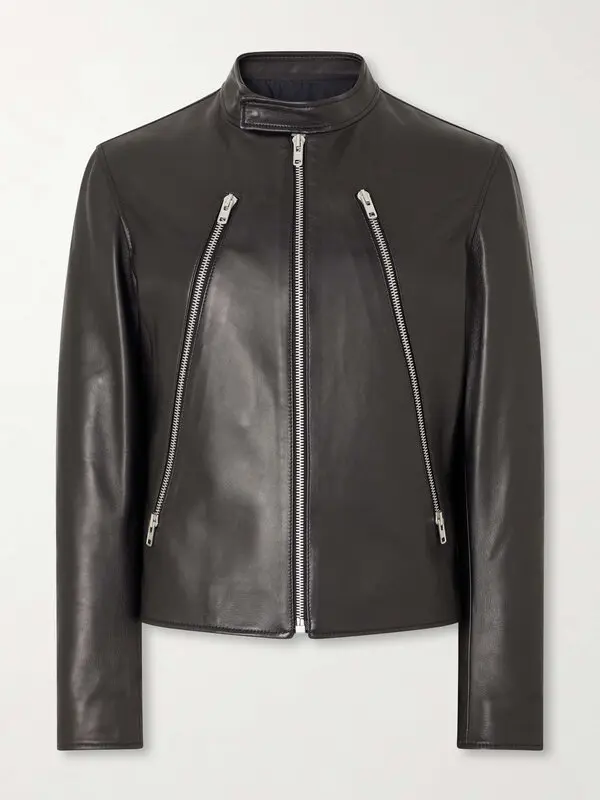 MAISON MARGIELA Zip-detailed Leather Biker Jacket - Black