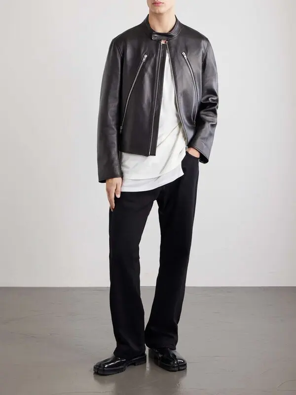 MAISON MARGIELA Zip-detailed Leather Biker Jacket