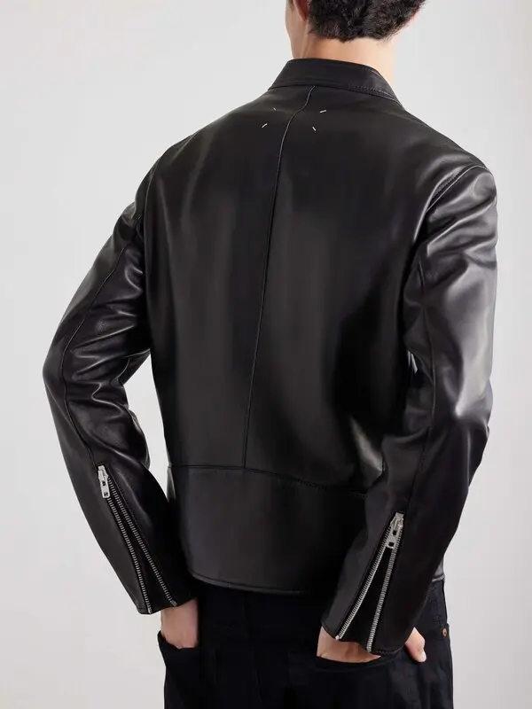 MAISON MARGIELA Zip-detailed Leather Biker Jacket