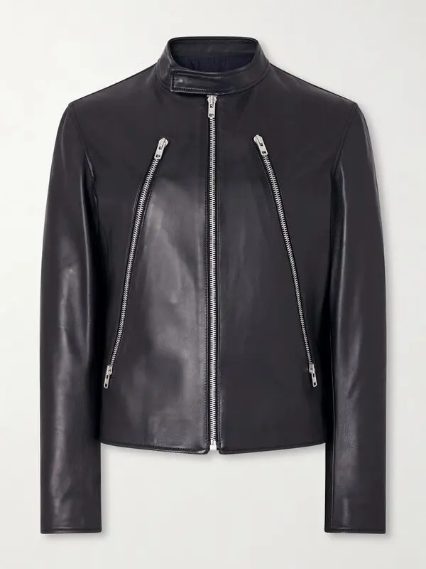 MAISON MARGIELA Zip-detailed Leather Biker Jacket