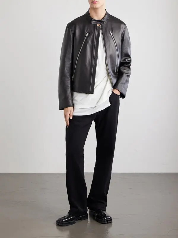 MAISON MARGIELA Zip-detailed Leather Biker Jacket