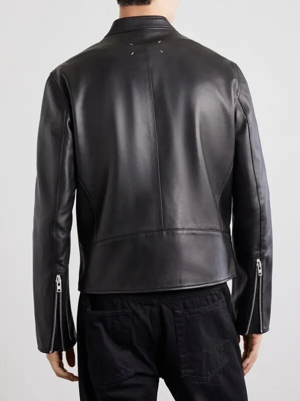 MAISON MARGIELA Zip-detailed Leather Biker Jacket