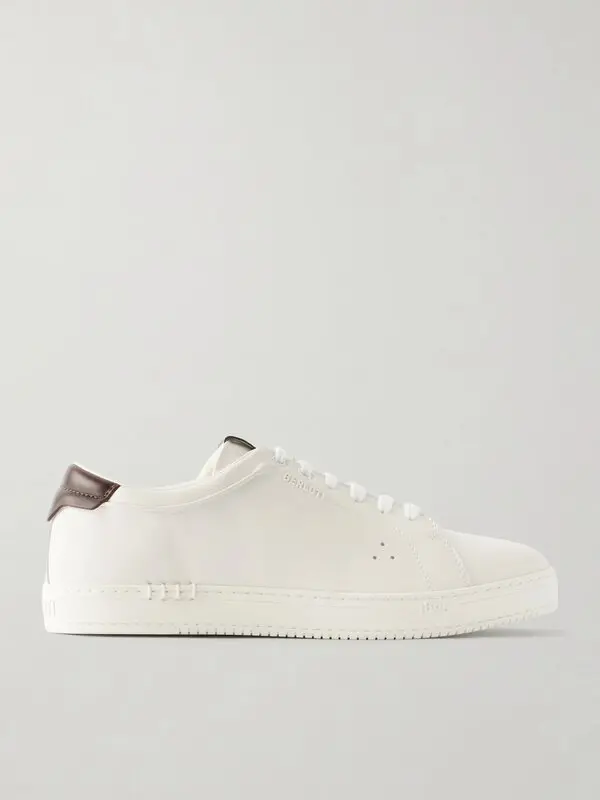 Berluti Logo-embossed Leather Sneakers - White