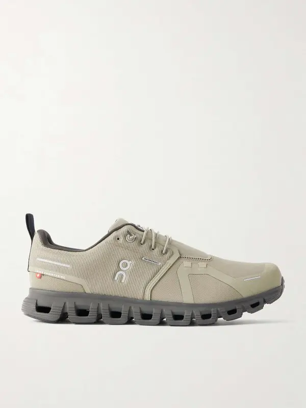 On Cloud 6 Wp Rubber-trimmed Stretch-knit Slip- Sneakers - Green