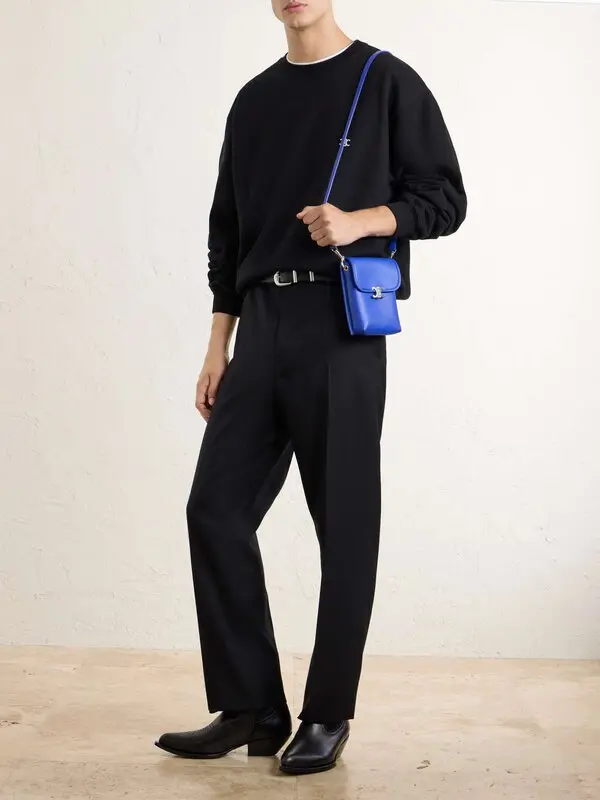 Celine Triomphe-embellished Leather Pouch