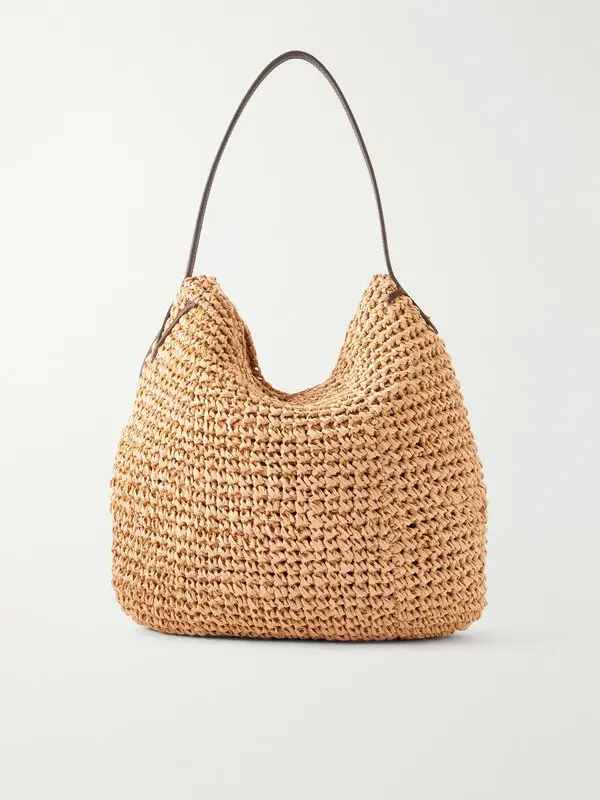 JW Anderson Raffia Bulb Tote Bag With Leather Trim