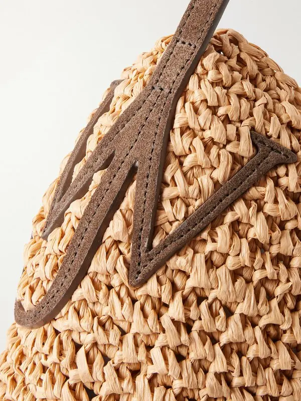 JW Anderson Raffia Bulb Tote Bag With Leather Trim