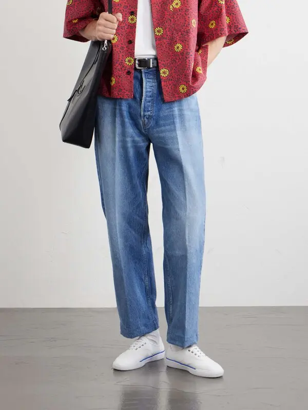 Celine Logo-detailed Suede-trimmed Canvas Sneakers