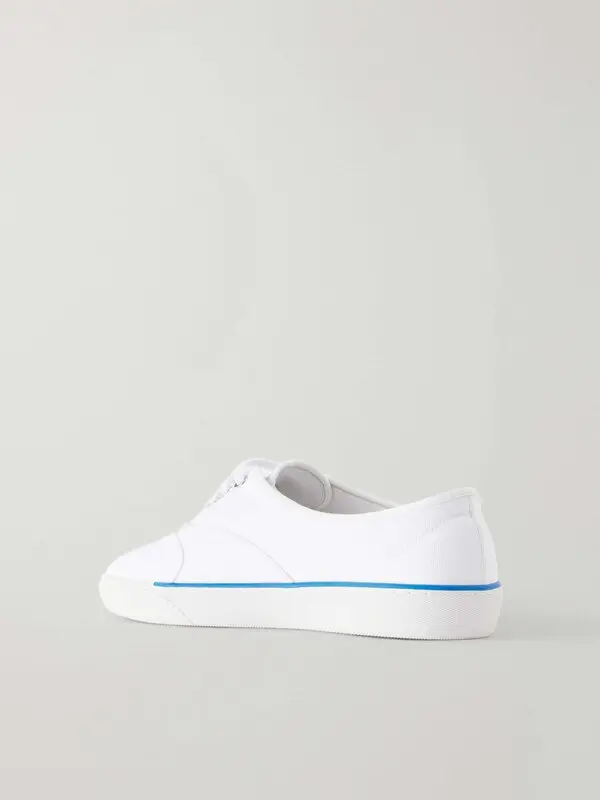 Celine Logo-detailed Suede-trimmed Canvas Sneakers