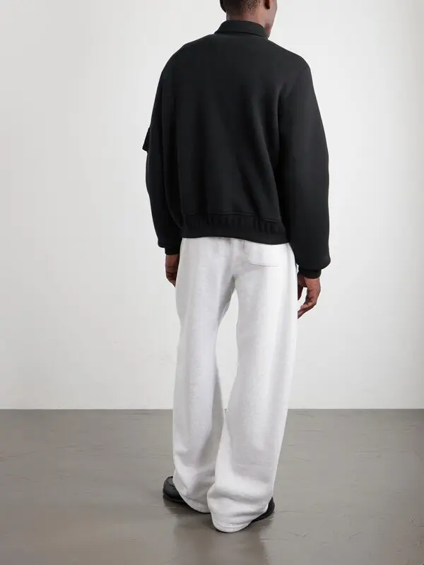 Sacai Cotton-blend Half-zip Sweater - Black