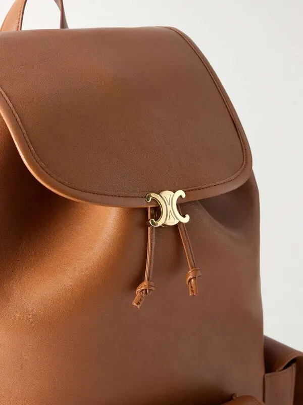 Celine Triomphe-embellished Leather Backpack