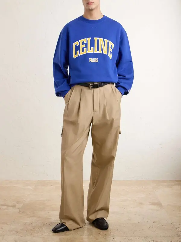 Celine Logo-print Cotton-fleece Sweatshirt