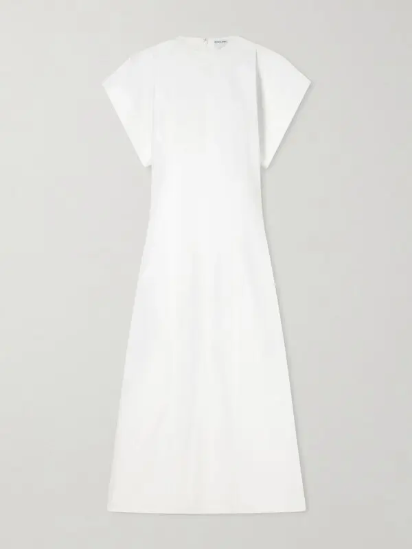 Bottega Veneta Cotton Poplin Midi Dress - White