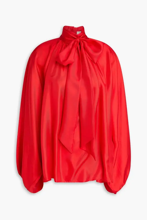 Zimmermann Pussybow Silktwill Blouse - Red