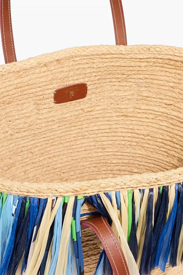 Emilio Pucci Fringed Straw Tote