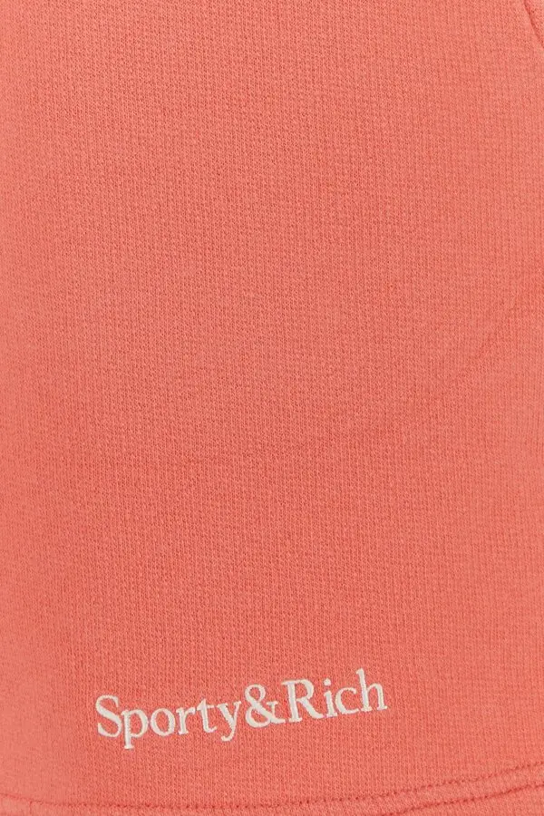 SPORTY & RICH Stretch Cotton Shorts With Embroidered Logo