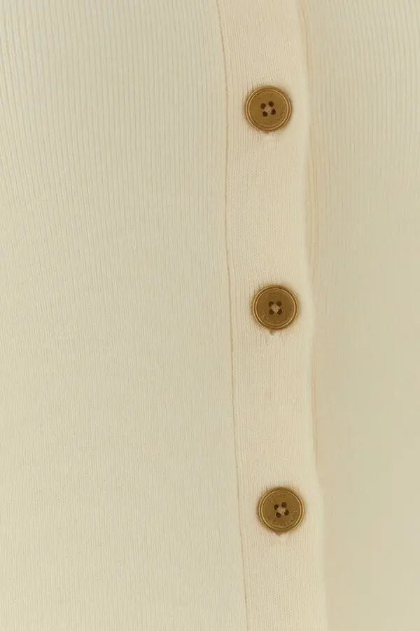 Michael Kors Cream Stretch Wool Blend Cardigan