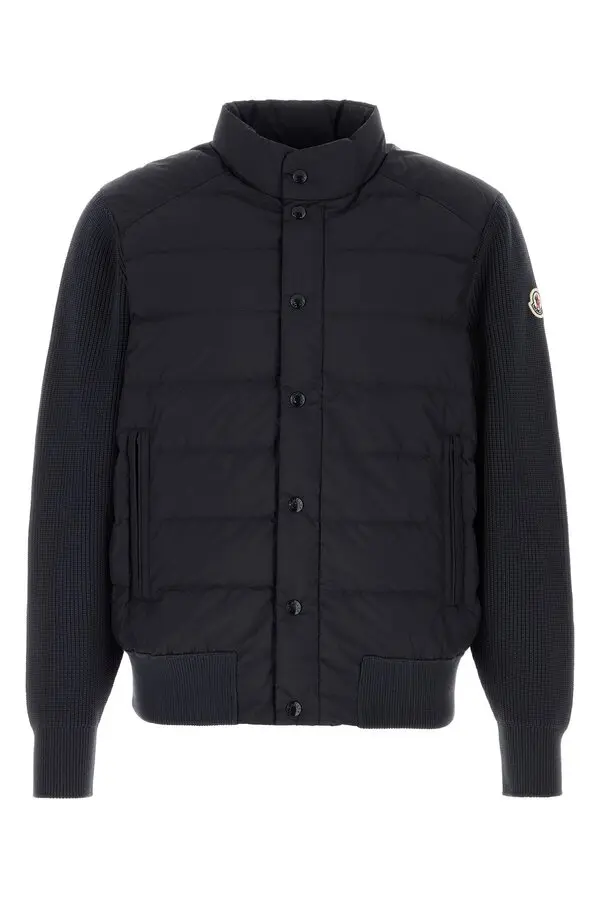 Moncler Cotton Blend Quilted Insert Cardigan