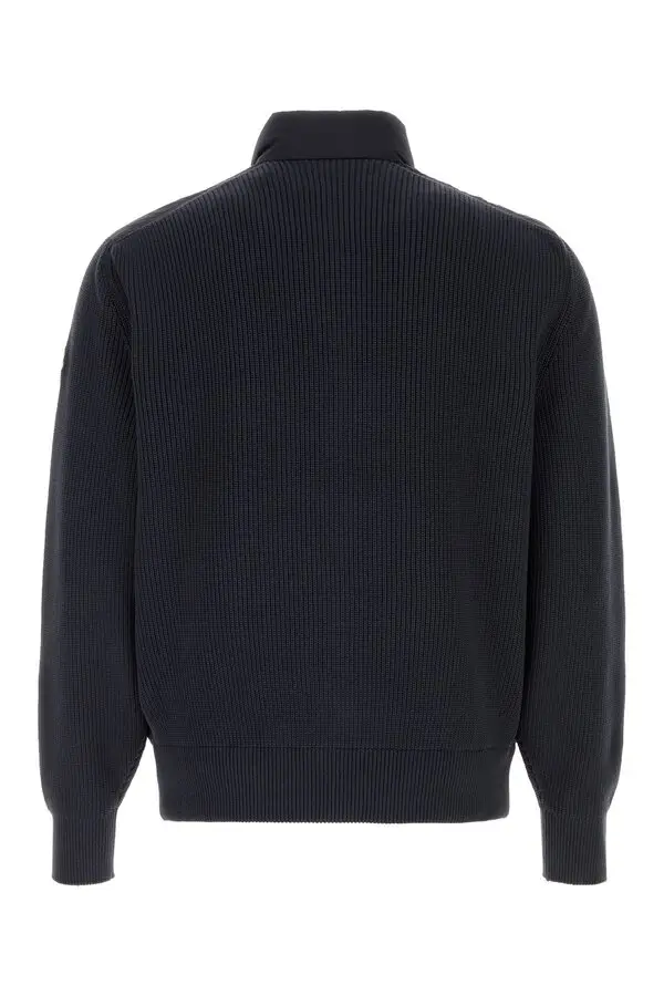 Moncler Cotton Blend Quilted Insert Cardigan