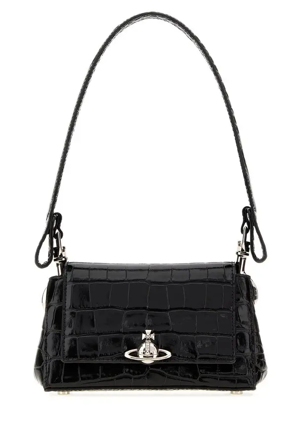 VIVIENNE WESTWOOD Leather Small Hazel Shoulder Bag - Black