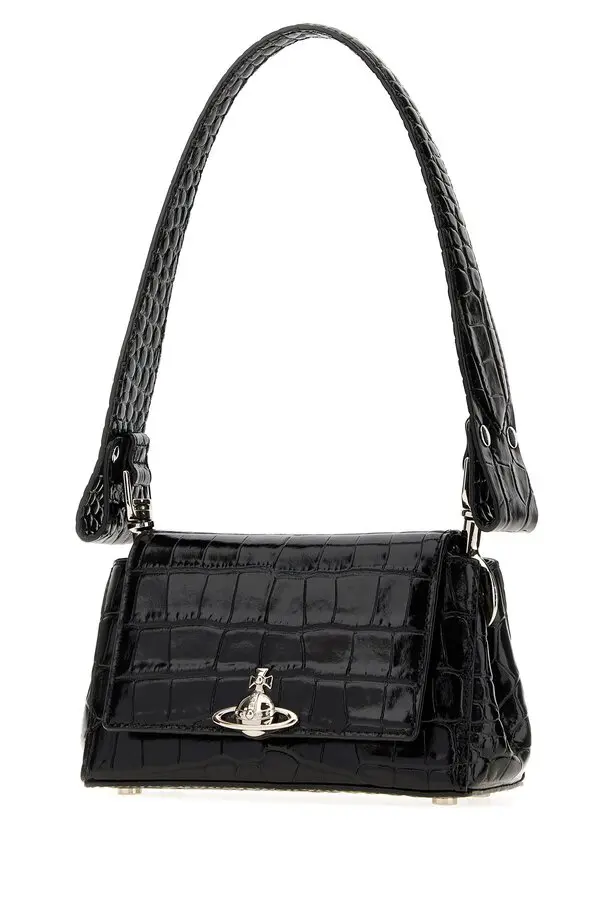 VIVIENNE WESTWOOD Leather Small Hazel Shoulder Bag - Black