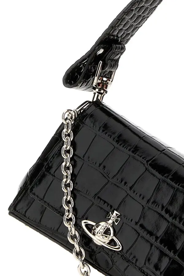 VIVIENNE WESTWOOD Leather Small Hazel Shoulder Bag - Black