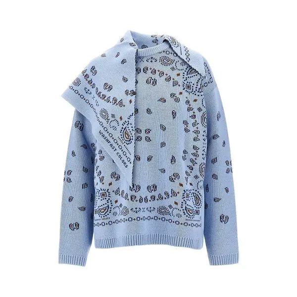 Alanui Sweater With Bandana Jacquard Motif - Blue