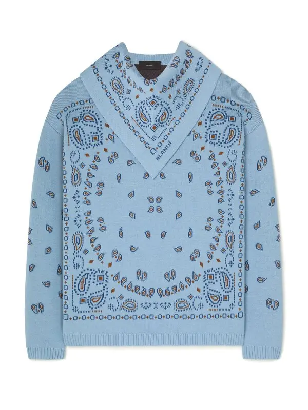 Alanui Virgin Wool Bandana Jacquard Sweater