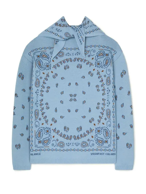 Alanui Virgin Wool Bandana Jacquard Sweater