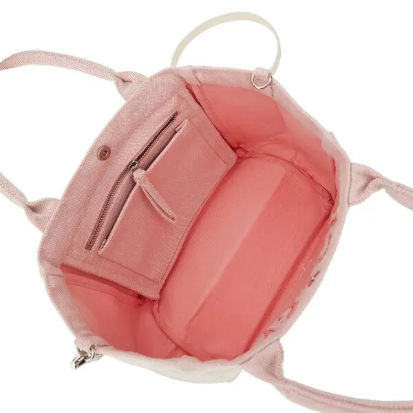 GANNI Canvas Shopping Bag With Raspberry Print - Pink