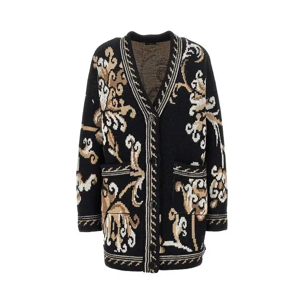 Etro Jacquard Wool Cardigan