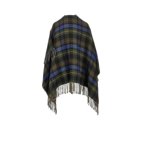 Etro Knitted Cape With Check Motif