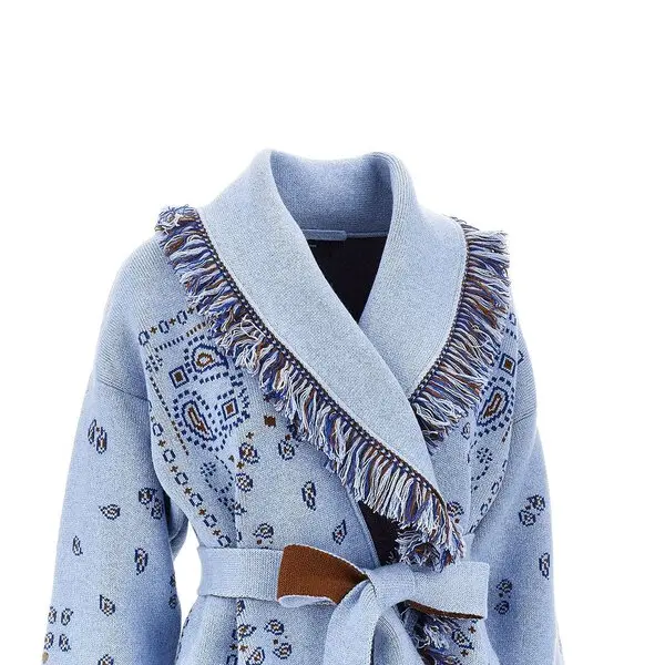 Alanui Bandana Jacquard Wool Cardigan