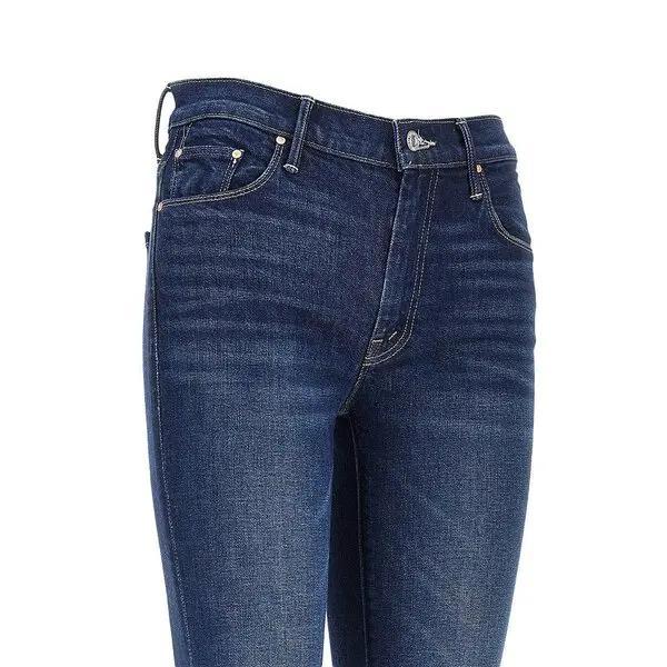 MOTHER Stretch Cotton Denim Flared Jeans - Blue