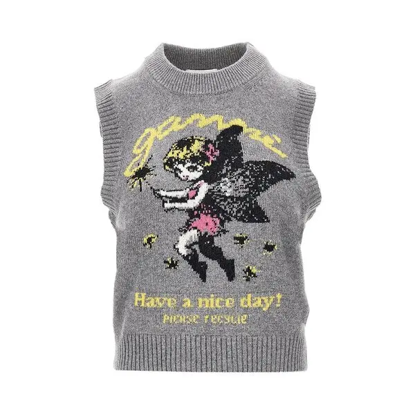 GANNI Wool-blend Knitted Top