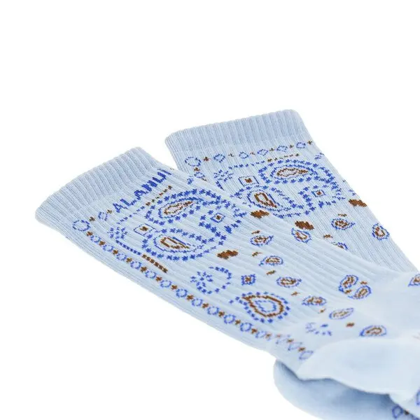 Alanui Cotton-blend Socks With Bandana Motif