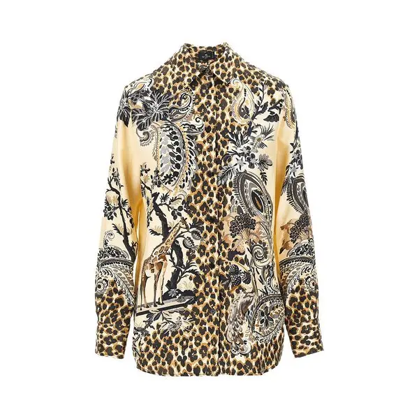 Etro Animalier Paisley Silk Twill Shirt - Multicolor