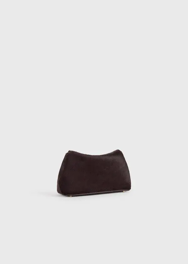 TOTEME Mini T-lock Pony Hair Clutch - Wine