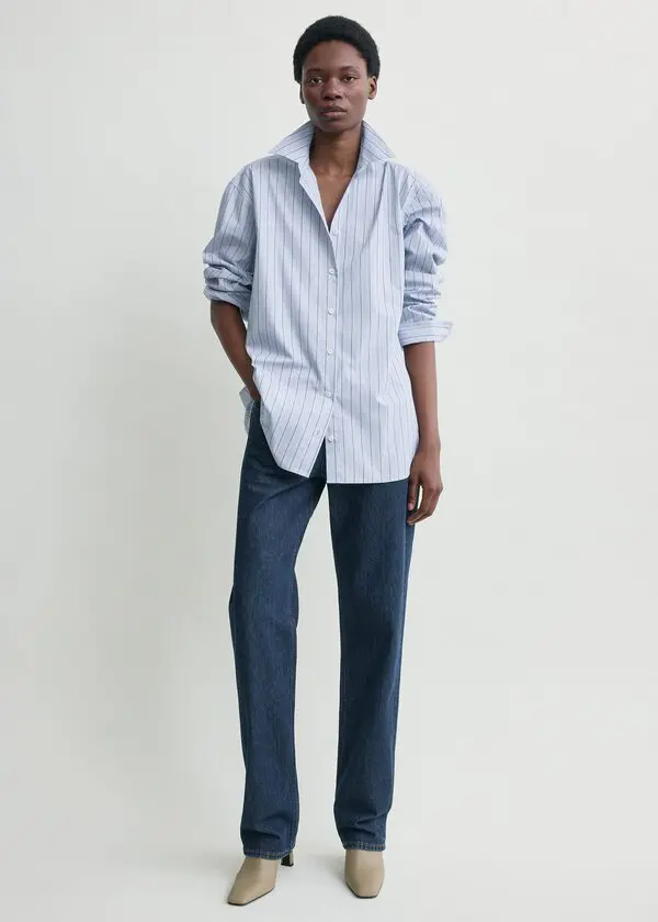 TOTEME Classic Stripe Shirt Ice/azure - Ice,azure