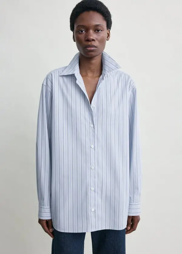 TOTEME Classic Stripe Shirt - Ice,azure