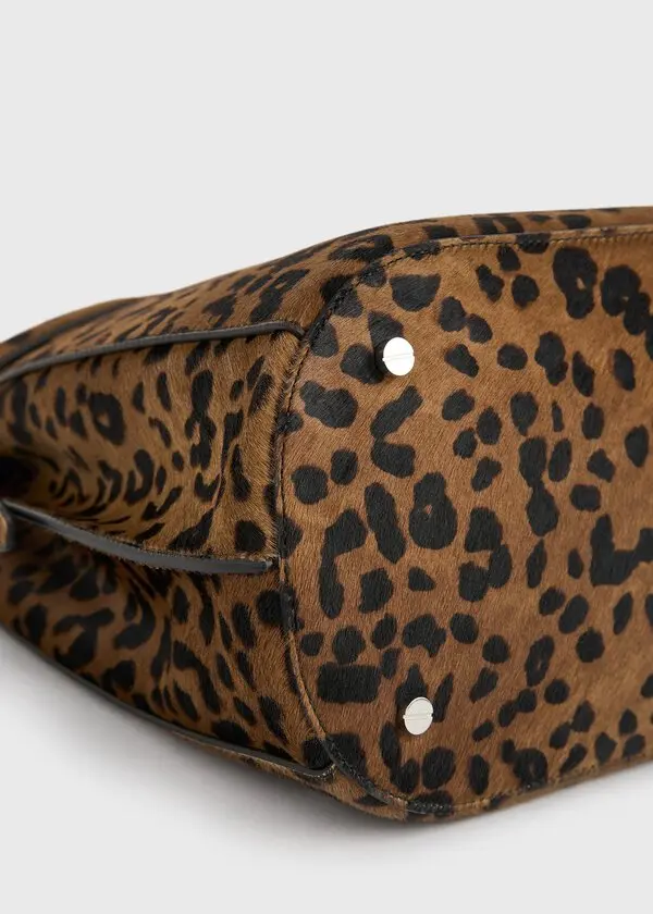 TOTEME Belted Pony Hair Bucket Bag - Leopard