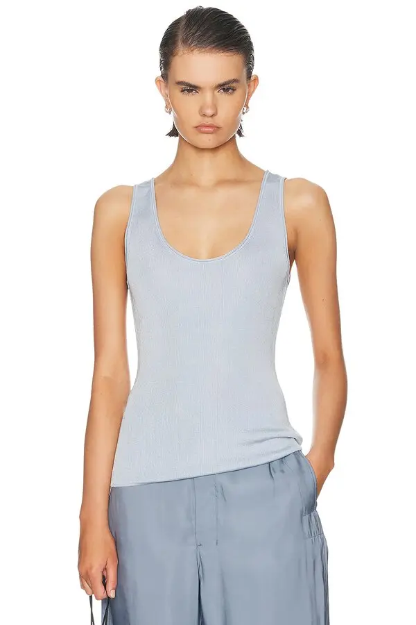 L'academie Carys Knit Tank In Baby Blue - Ice Blue