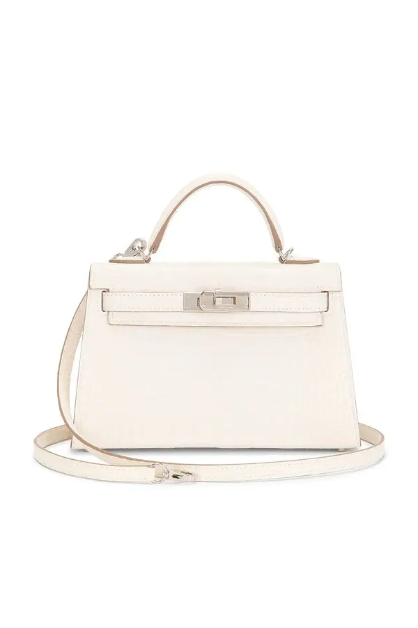 Hermès Matte Alligator Kelly 20 Sellier Handbag In White - Nata