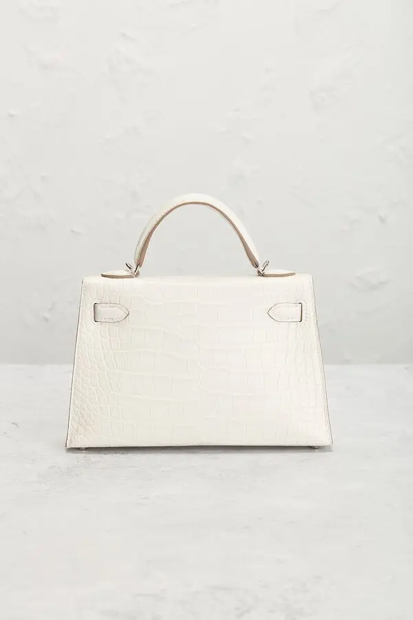 Hermès Matte Alligator Kelly 20 Sellier Handbag - Nata