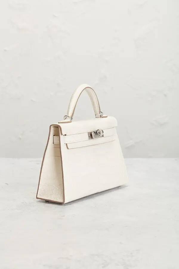 Hermès Matte Alligator Kelly 20 Sellier Handbag - Nata